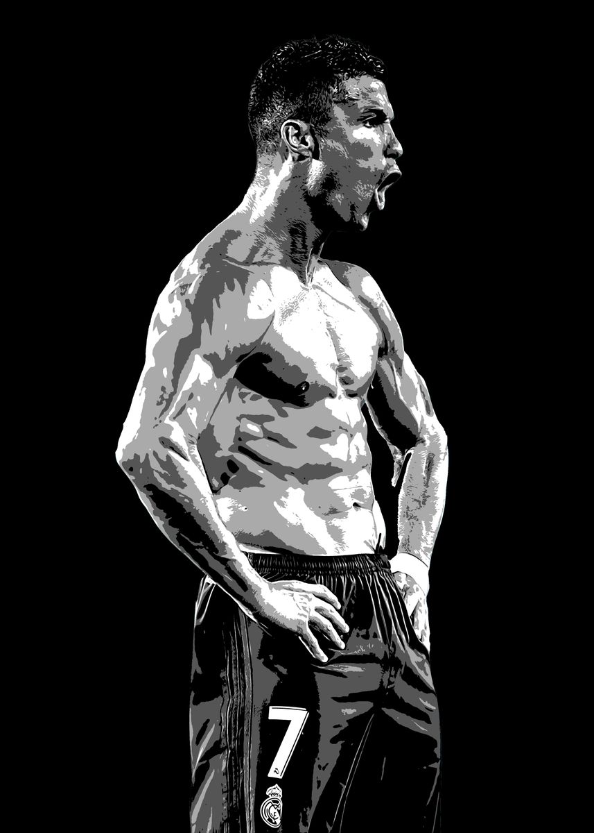 'Cristiano Ronaldo Portrait' Poster, picture, metal print, paint by ...