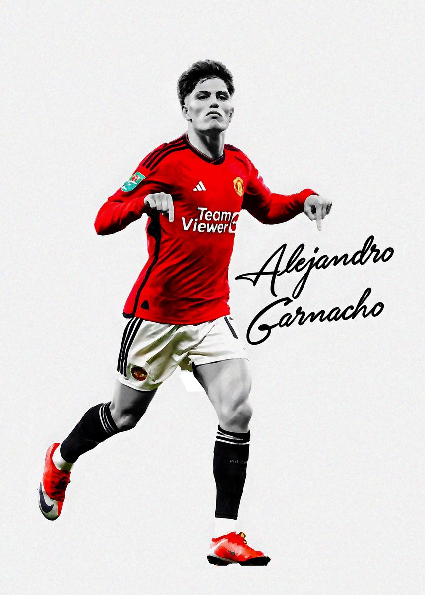 'Alejandro Garnacho' Poster, picture, metal print, paint by Le Thi Thu ...