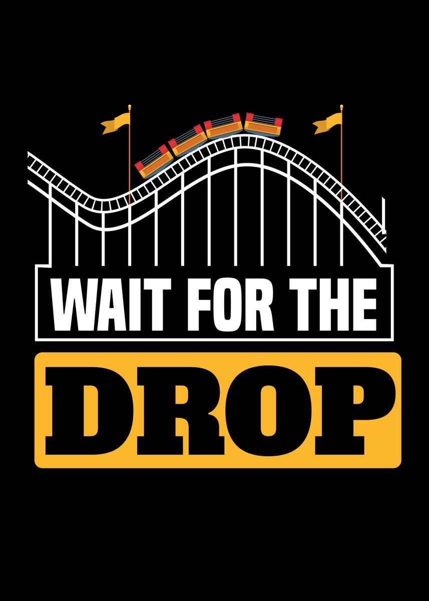 'Rollercoaster Drop Graphic' Poster, picture, metal print, paint by ...