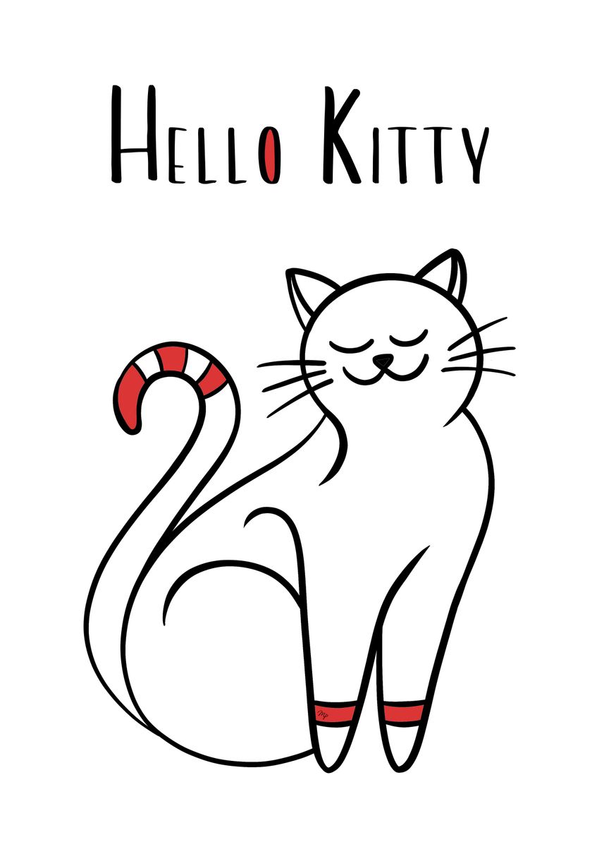 'Hello Kitty Cat' Poster, picture, metal print, paint by Martina | Displate
