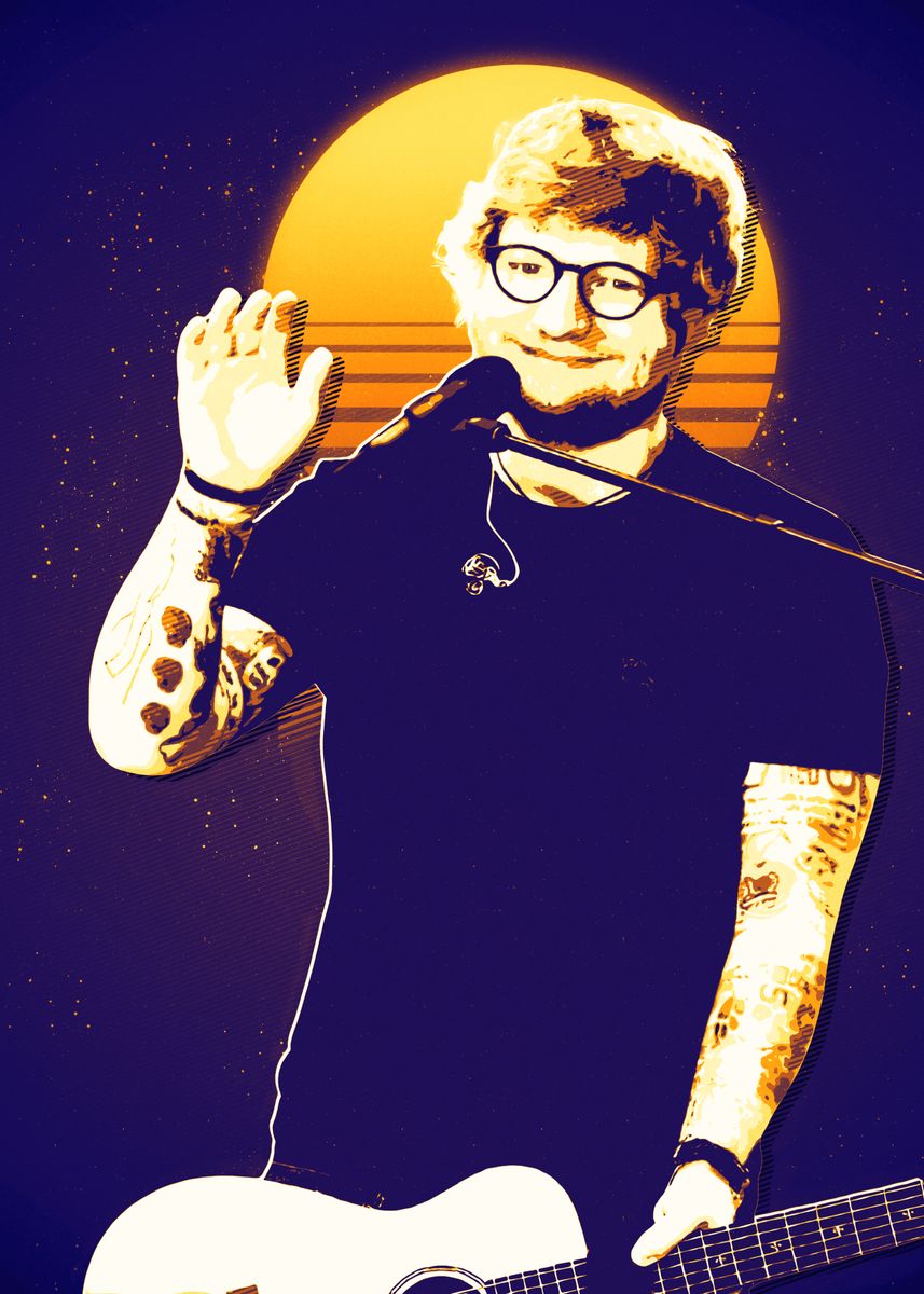 'Ed Sheeran Retro Poster' Poster, picture, metal print, paint by ...