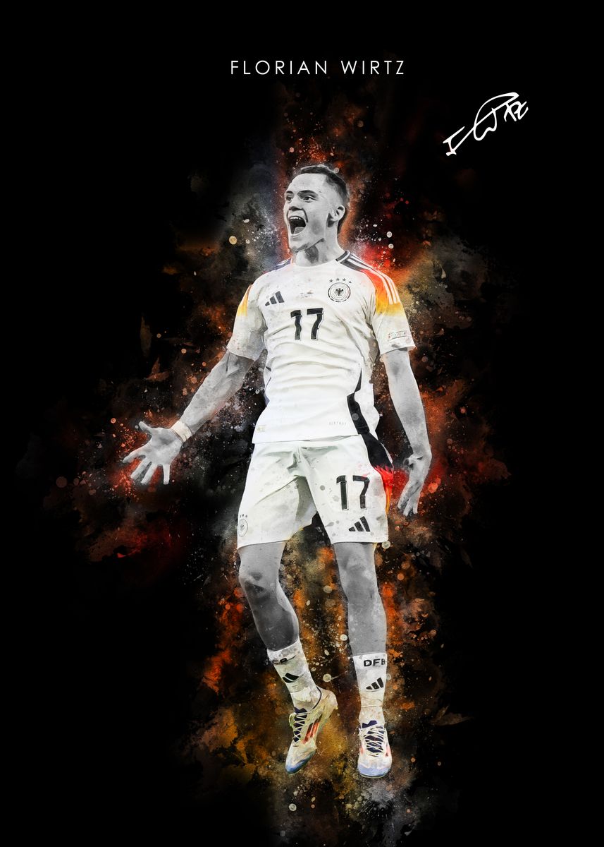 'Florian Wirtz Soccer Art' Poster, picture, metal print, paint by HANA ...