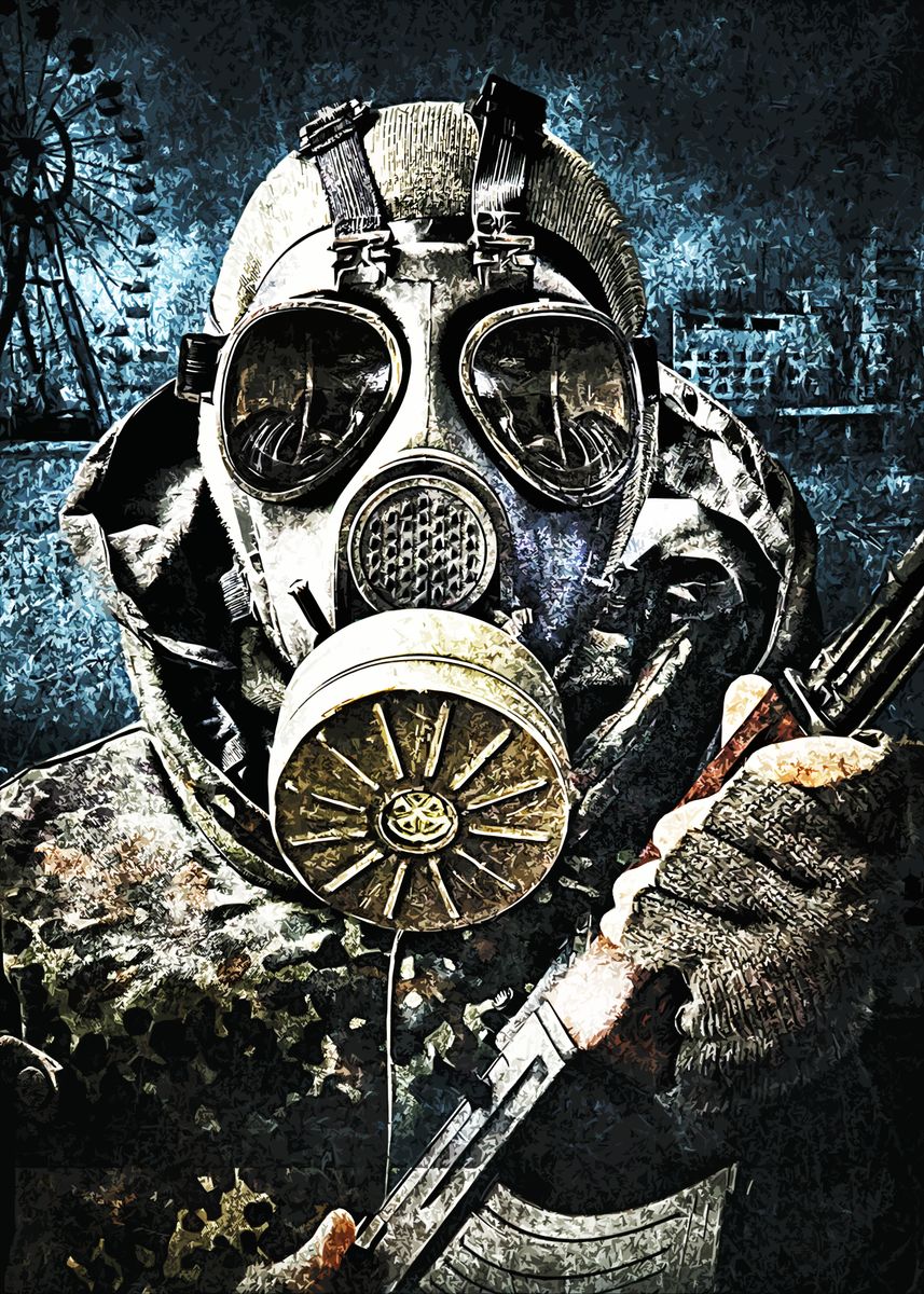 'Gas Mask Soldier' Poster, picture, metal print, paint by semar ...