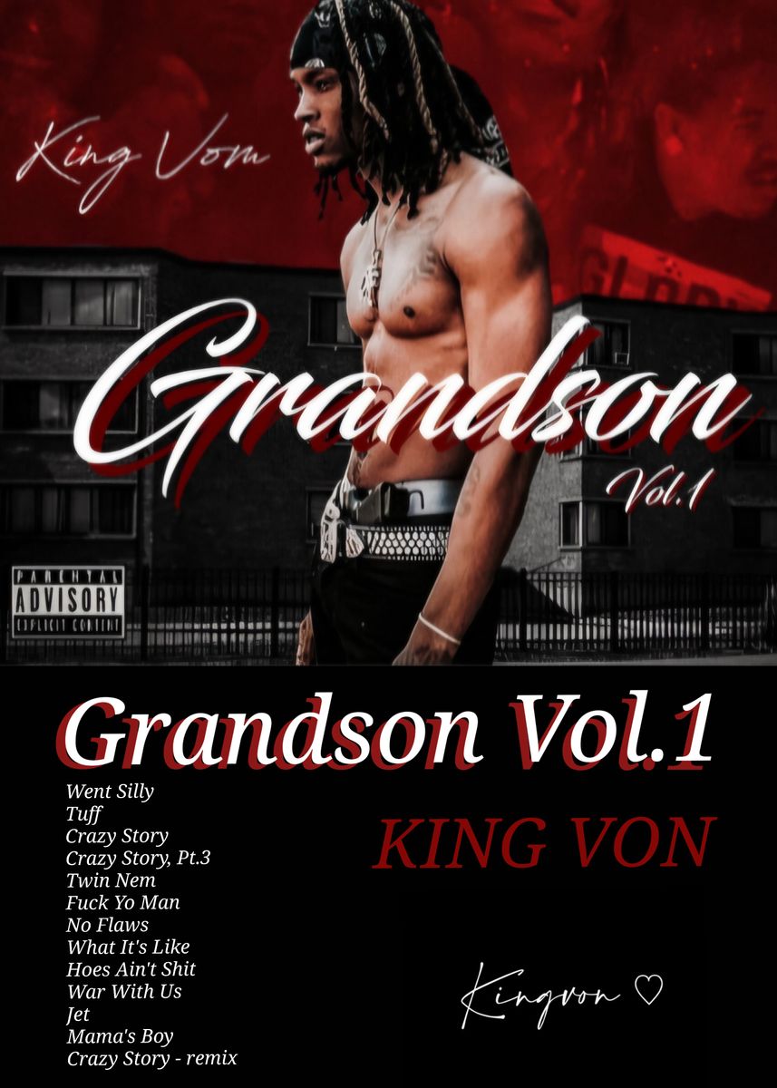 'King Von Grandson Vol. 1 Album Cover' Poster, picture, metal print ...