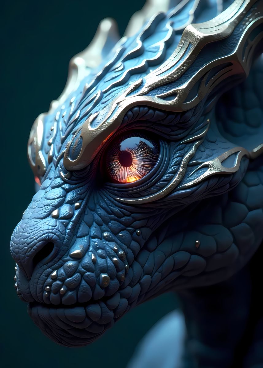 'Majestic Hybrid Dragon ' Poster, picture, metal print, paint by Diz ...