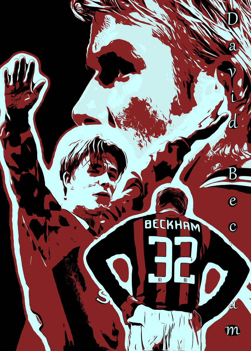 'David Beckham Poster' Poster, picture, metal print, paint by Gen 19 ...