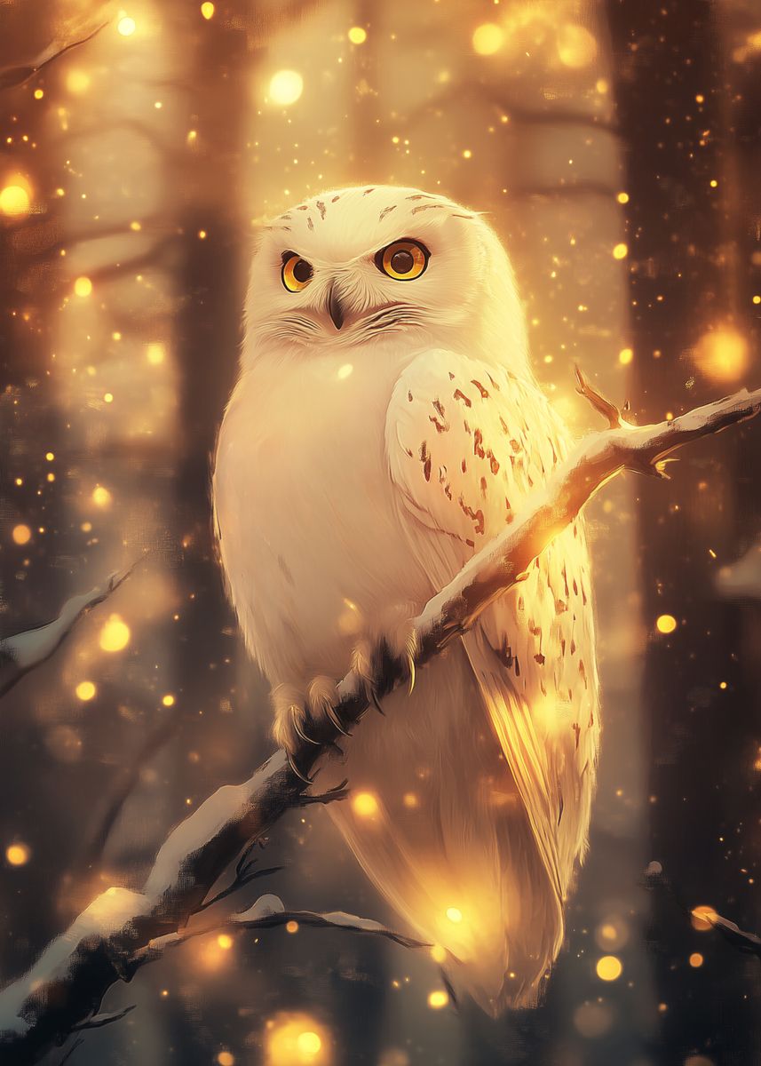 'Hedwig Owl in Enchanted Forest' Poster, picture, metal print, paint by ...