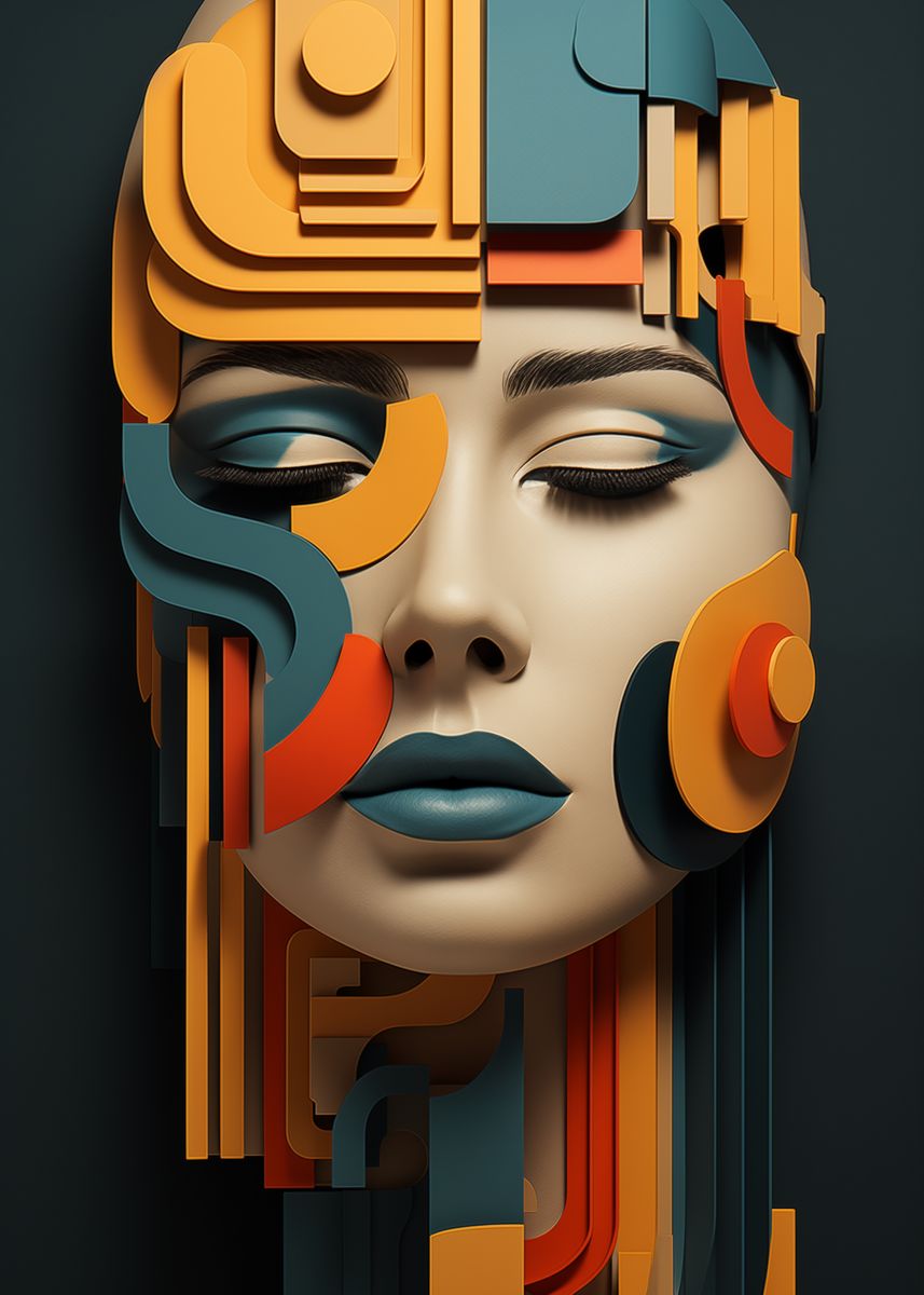 'Abstract Face Art' Poster, picture, metal print, paint by Finnick ...