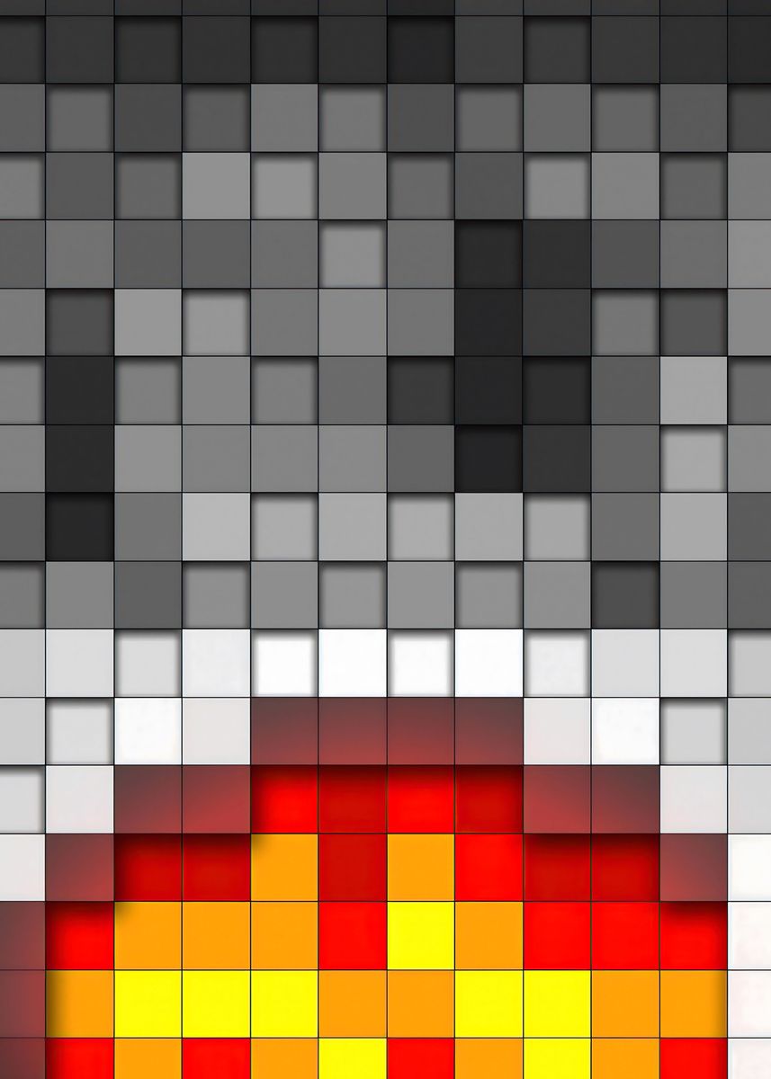 'Pixelated Fire' Poster, picture, metal print, paint by Dark Sovls ...