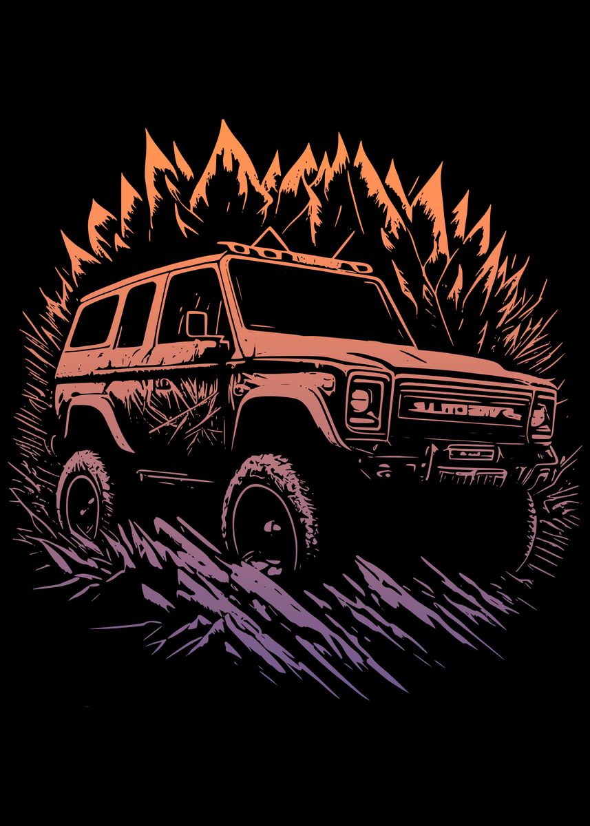 'Off-Road SUV Graphic' Poster, picture, metal print, paint by Ilya ...