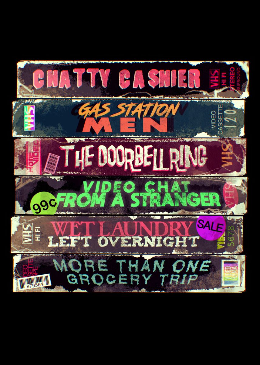 'Grown Up Problem VHS Tapes ' Poster, picture, metal print, paint by ...