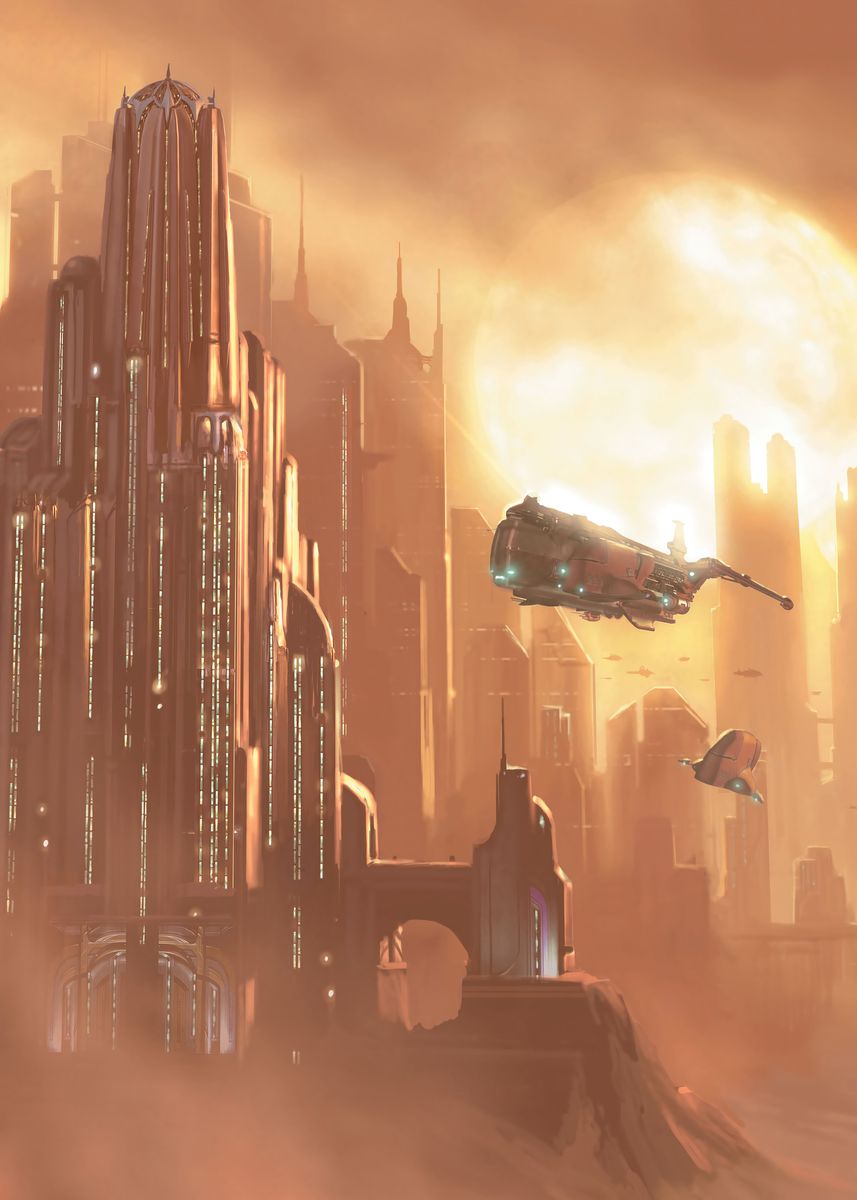 'Anarchy Online City' Poster, picture, metal print, paint by Conan ...