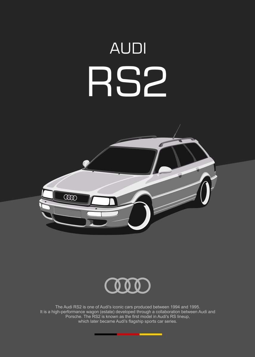 'Audi RS2 Avant' Poster, picture, metal print, paint by Muezzahero ...