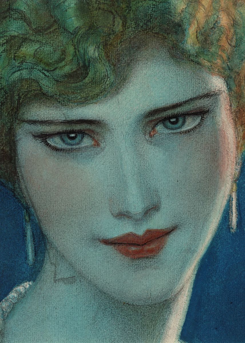 'Woman with Blue Eyes' Poster, picture, metal print, paint by cypher ...