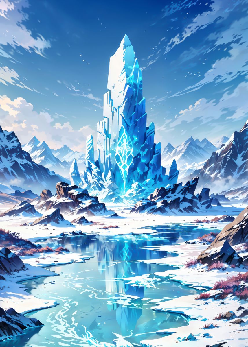 'Ruin in the Frozen Biome' Poster, picture, metal print, paint by in ...