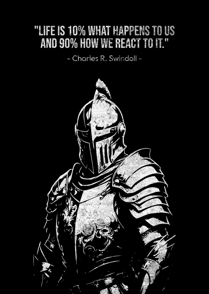 'Knight Quote Poster' Poster, picture, metal print, paint by Muhammad ...