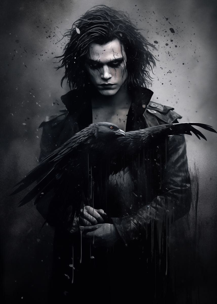 'The Crow character from movie ' Poster, picture, metal print, paint by ...