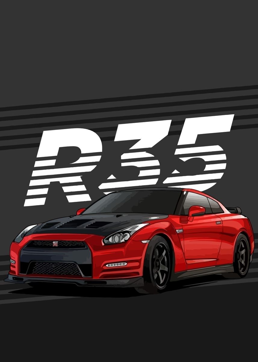 'Nissan GT-R R35' Poster, picture, metal print, paint by F1 Super Car ...