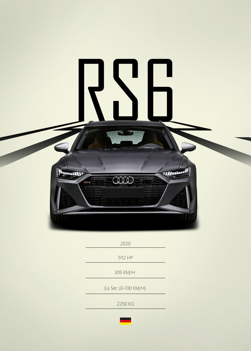'2020 Audi RS6 Avant' Poster, picture, metal print, paint by ...