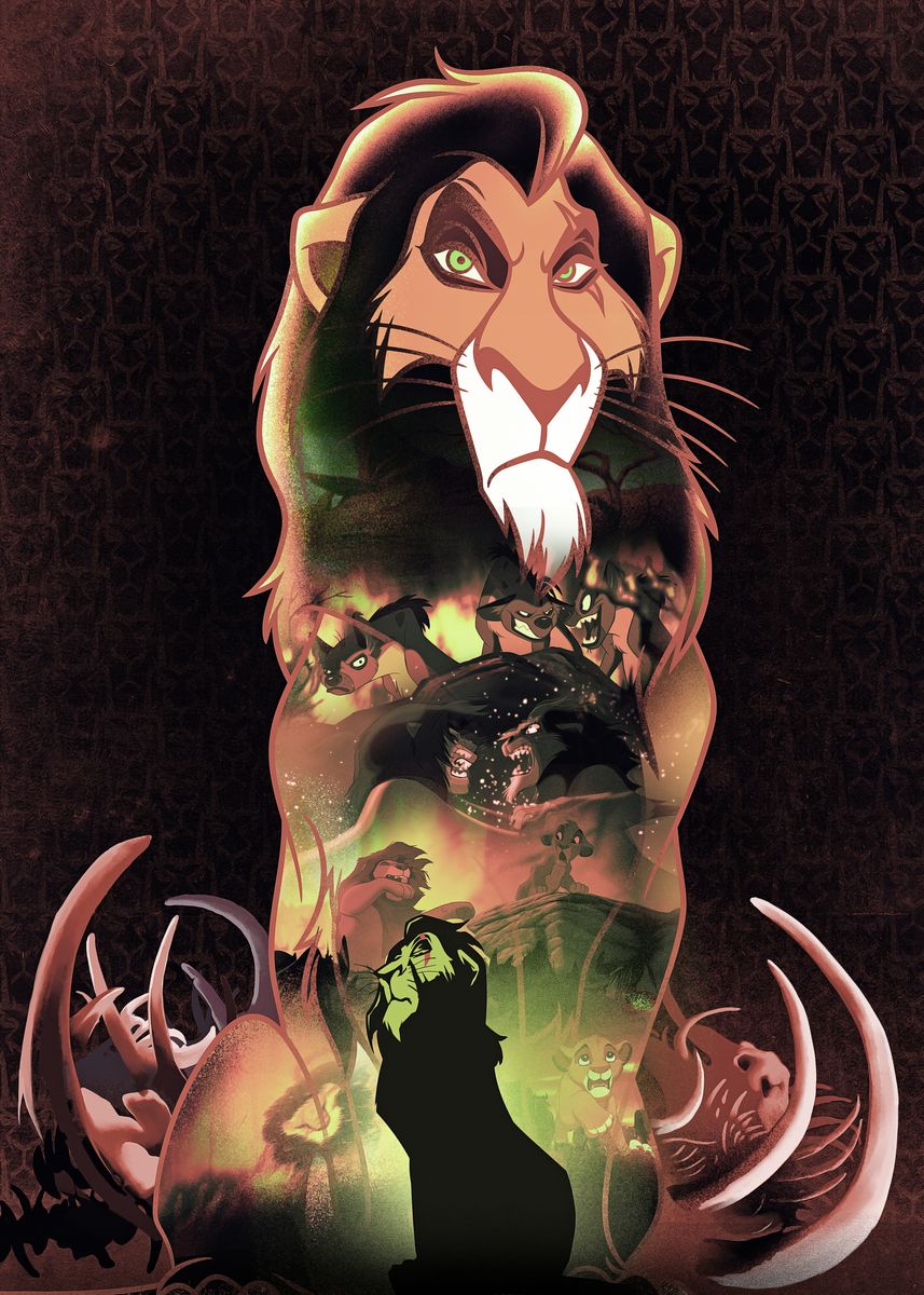 'Scar Double Exposure' Poster, picture, metal print, paint by Disney ...