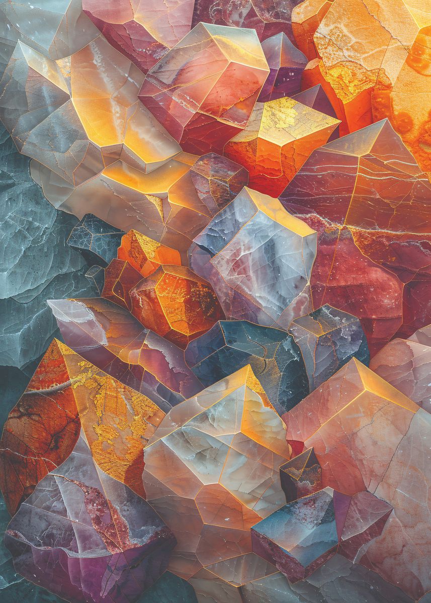 'Crystalline Abstract Art' Poster, picture, metal print, paint by ...