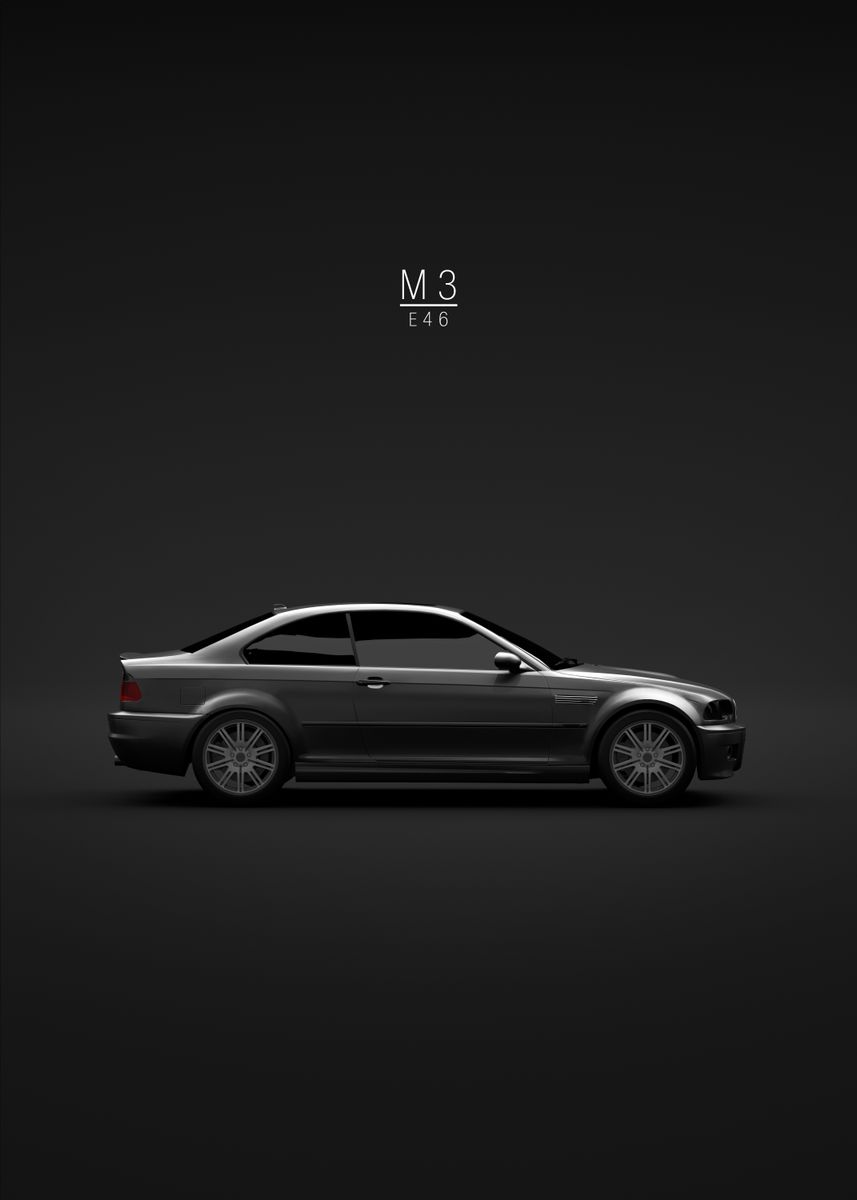 'BMW M3 E46 Side View' Poster, picture, metal print, paint by 21 MXM ...