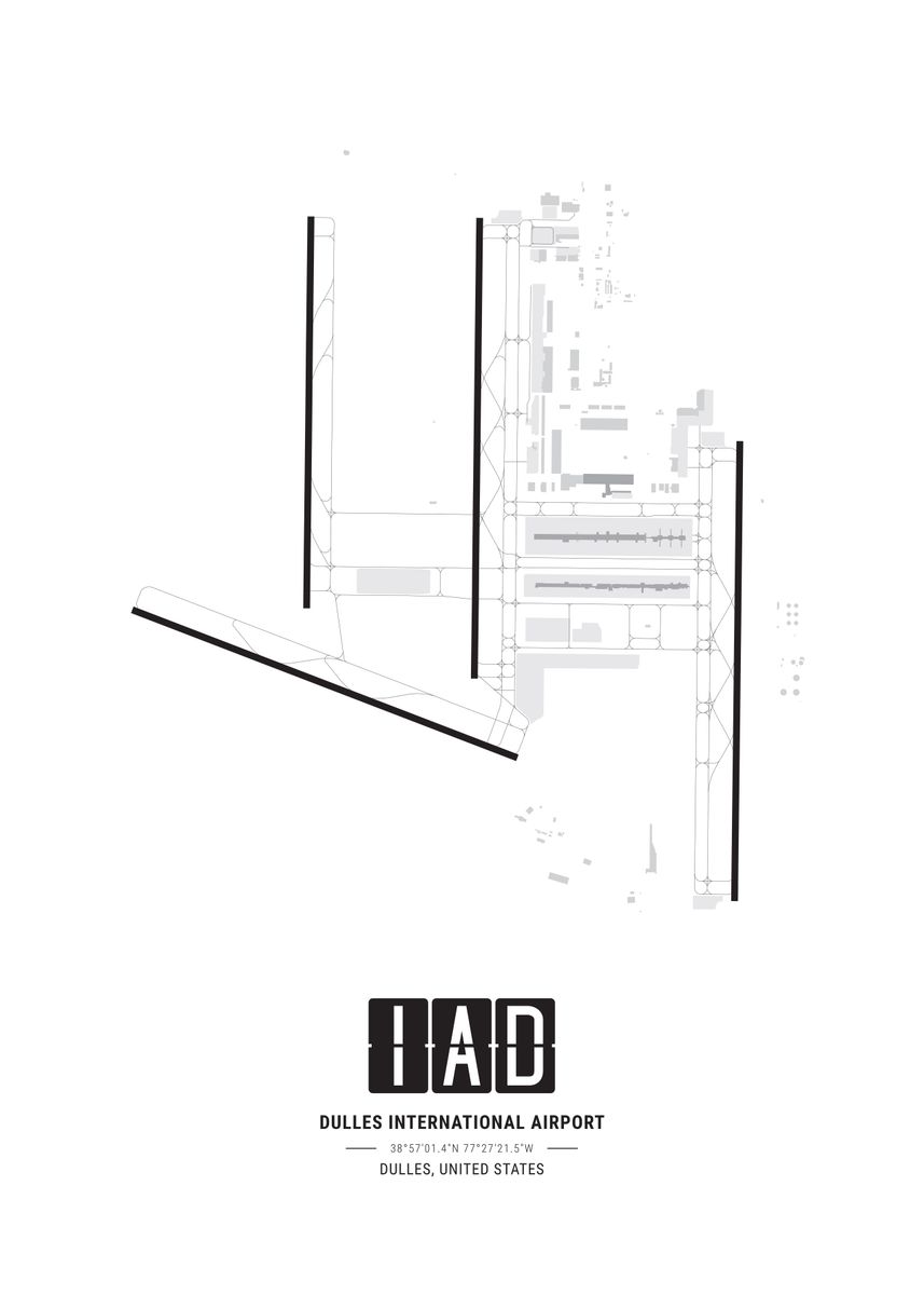 'Dulles Airport Layout' Poster, picture, metal print, paint by ...