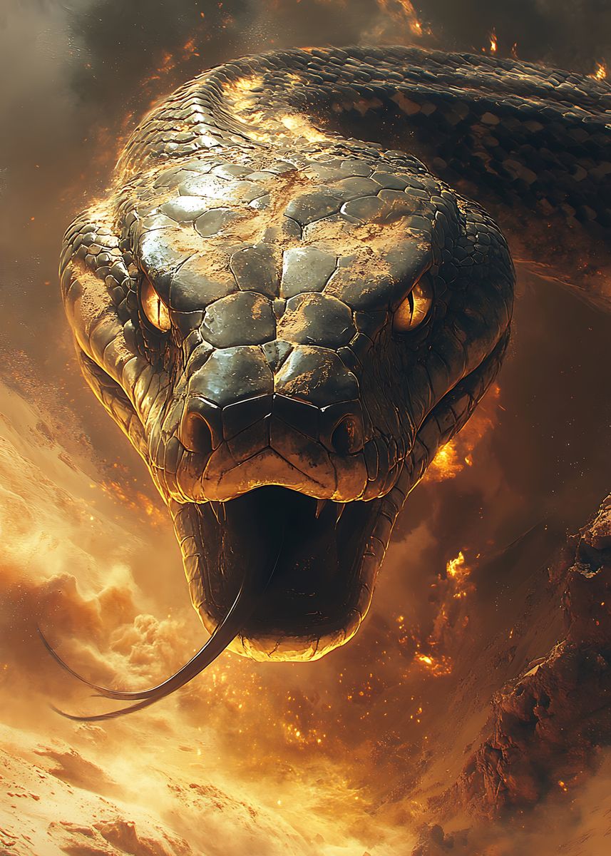 'Fiery Serpent' Poster, picture, metal print, paint by markox | Displate