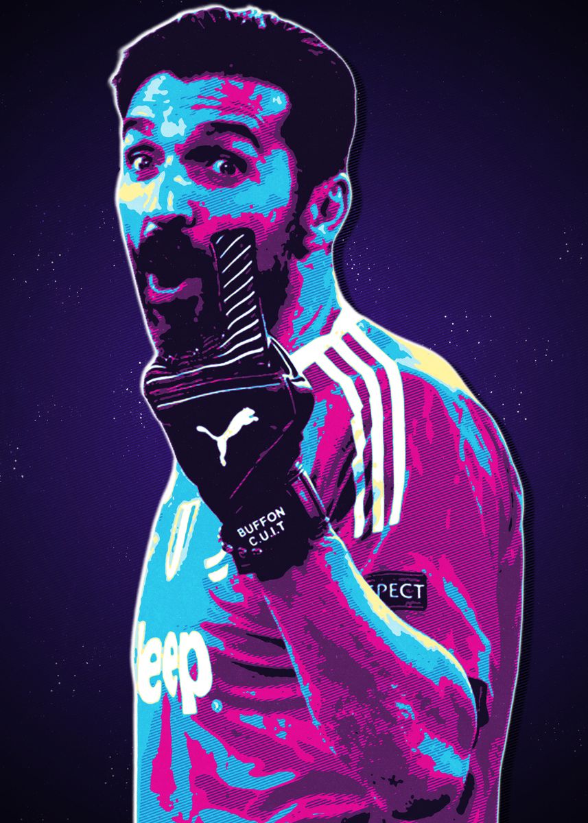 'Gianluigi Buffon Retro Art' Poster, picture, metal print, paint by ...