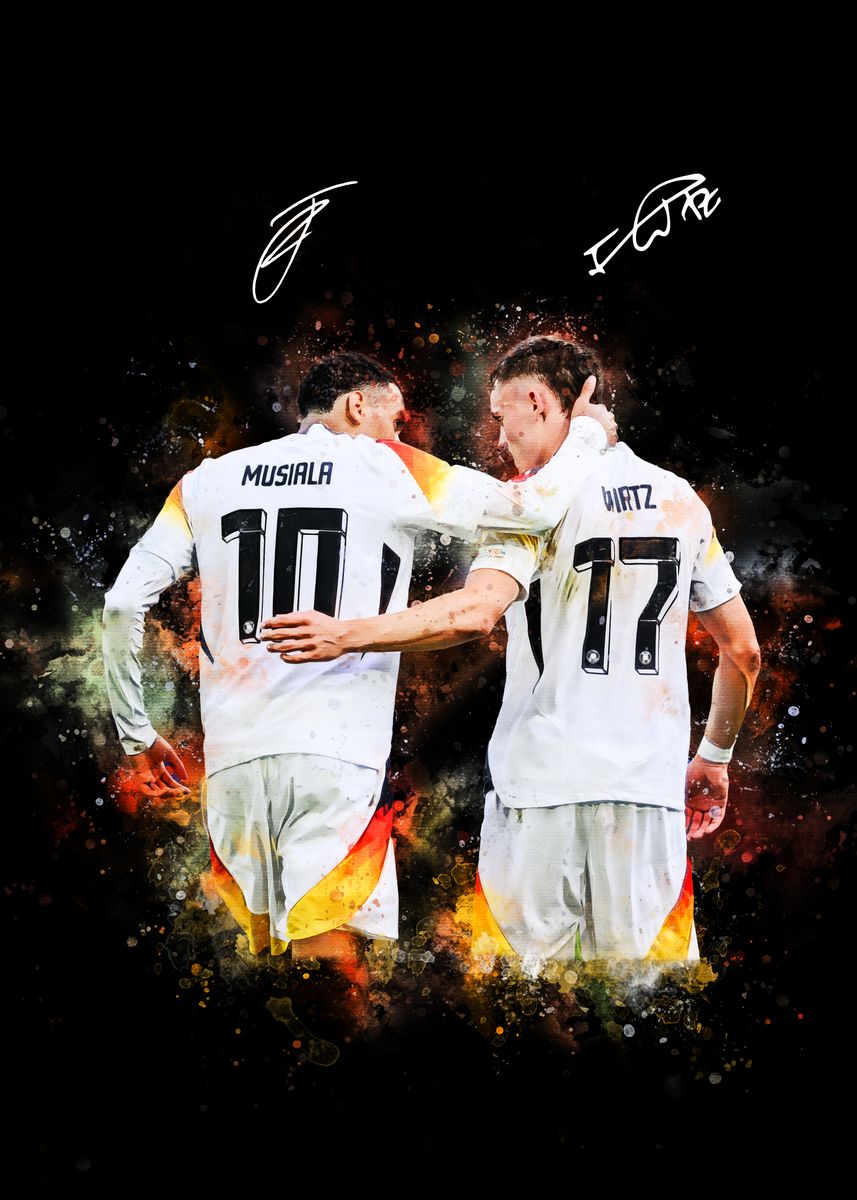 'Musiala & Wirtz Soccer Art' Poster, picture, metal print, paint by ...