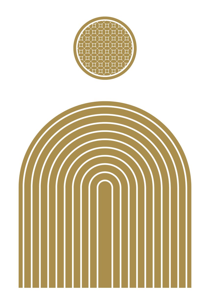 'Gold Geometric Art Print' Poster, picture, metal print, paint by ...