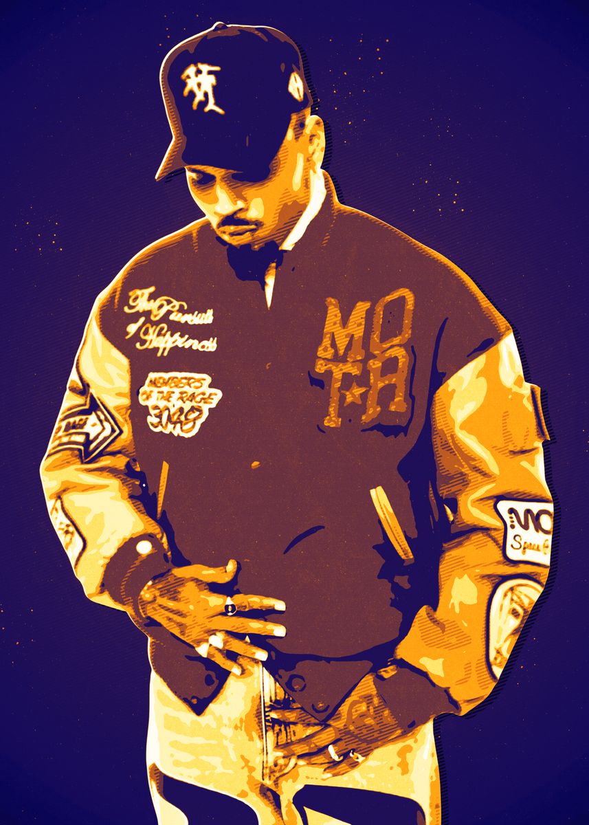 'Chris Brown Portrait' Poster, picture, metal print, paint by maxmoen ...