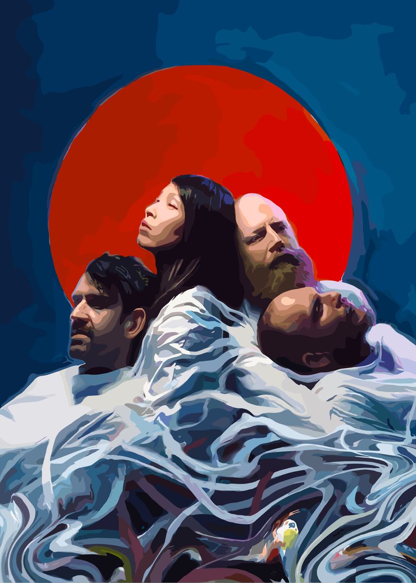 'Band Portrait with Red Circle' Poster, picture, metal print, paint by ...