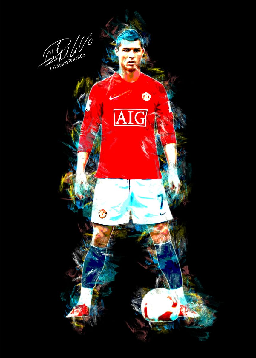 'Cristiano Ronaldo Manchester United' Poster, picture, metal print ...