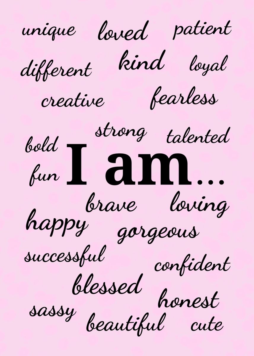 'I Am... Positive Affirmation' Poster, picture, metal print, paint by ...
