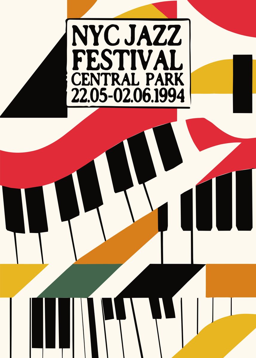 'NYC Jazz Festival Poster' Poster, picture, metal print, paint by BluePinkPanther | Displate