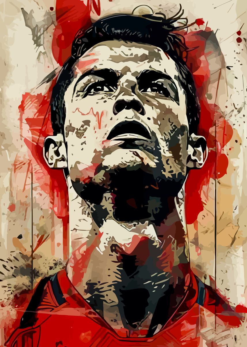 'Cristiano Ronaldo Portrait' Poster, picture, metal print, paint by Ur ...