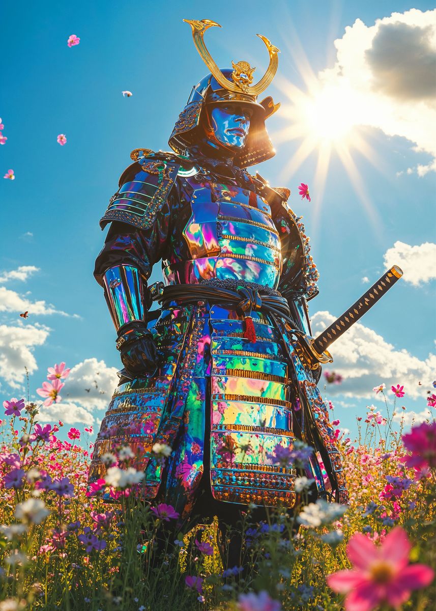 'Samurai in a Field' Poster, picture, metal print, paint by Maxline ...