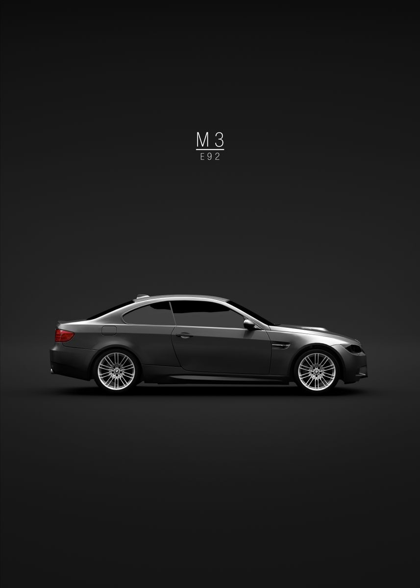'BMW M3 E92 Side View' Poster, picture, metal print, paint by 21 MXM ...