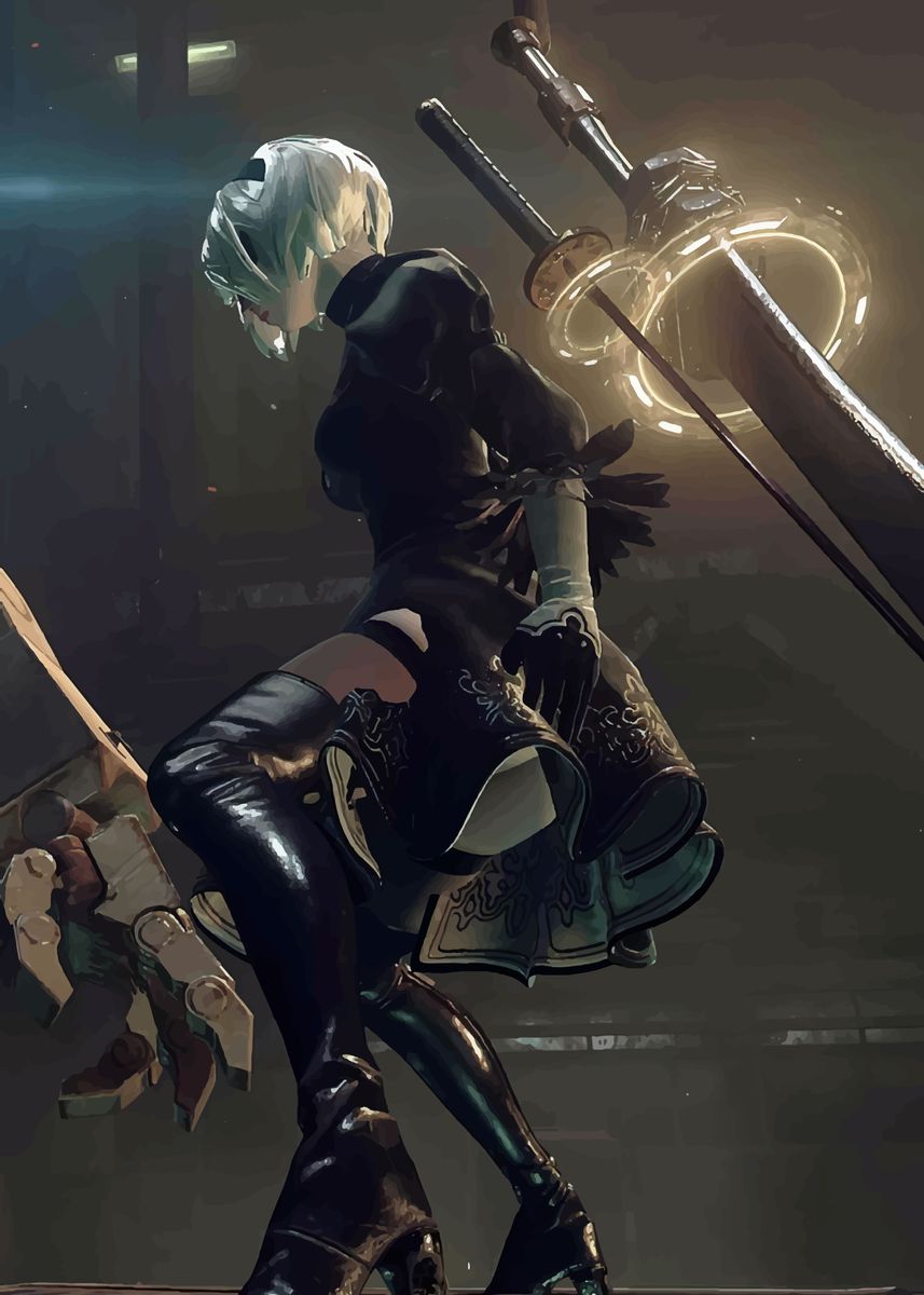 '2B Nier Automata' Poster, picture, metal print, paint by cah metal ...