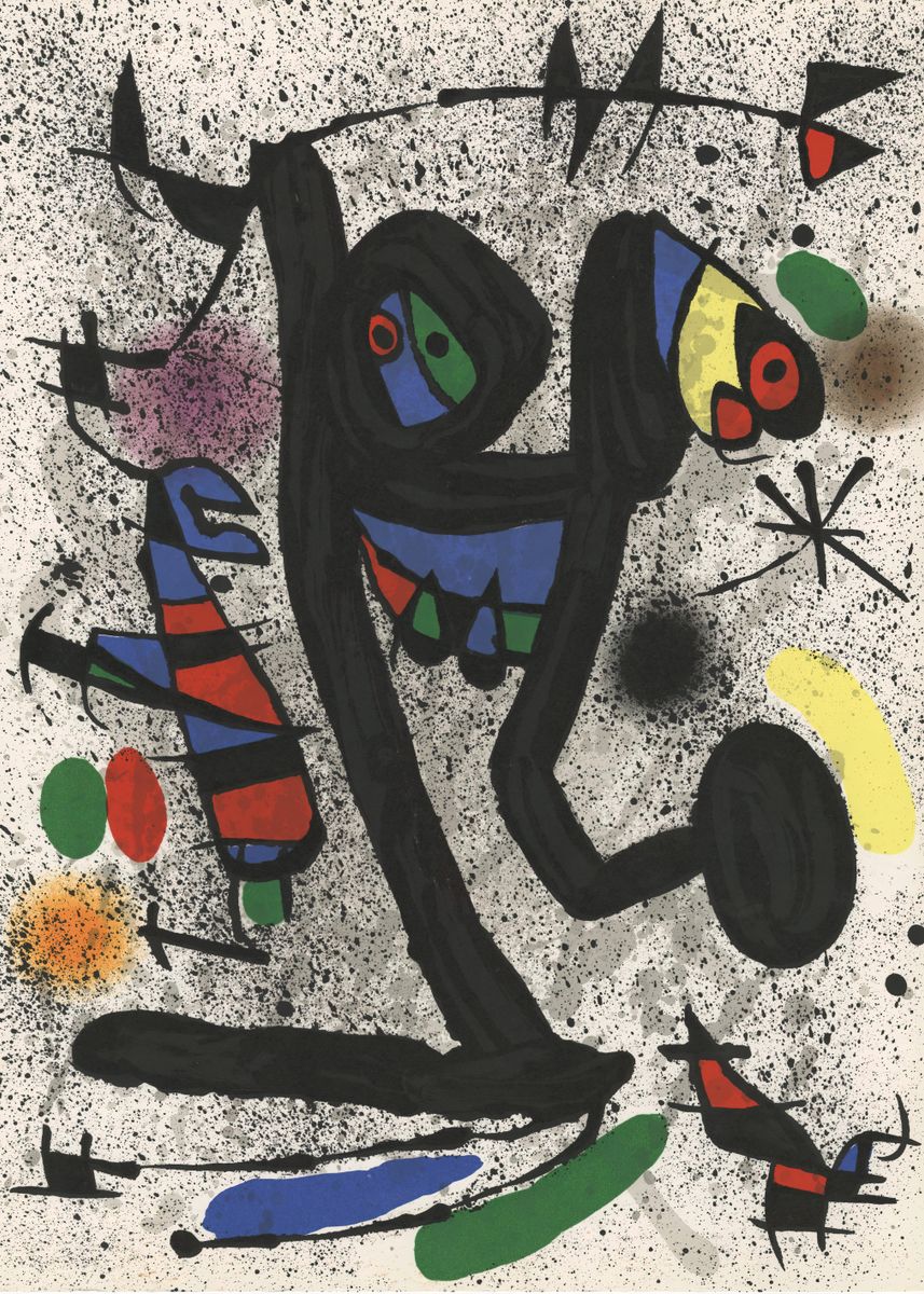 'joan miro Abstract Art with Figures' Poster, picture, metal print ...