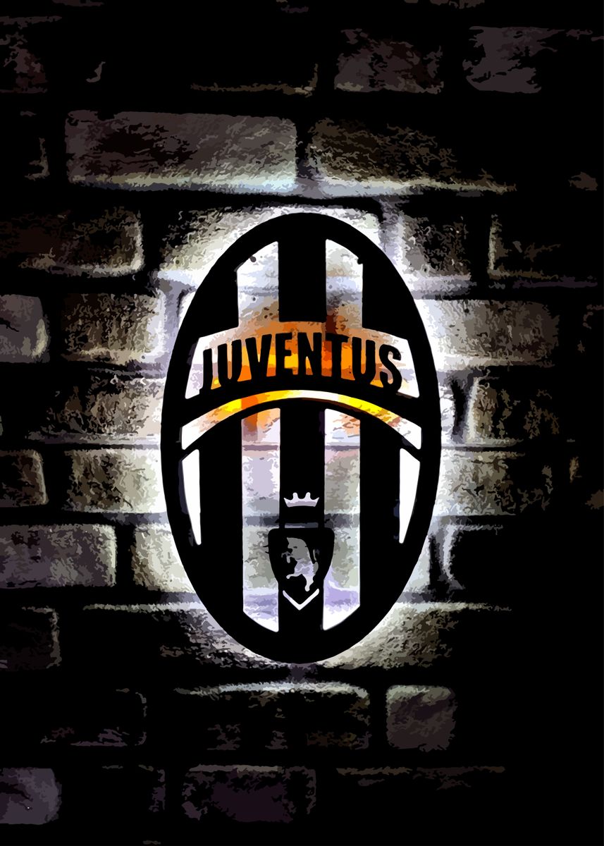 'Juventus Logo Neon Sign' Poster, picture, metal print, paint by Balint ...