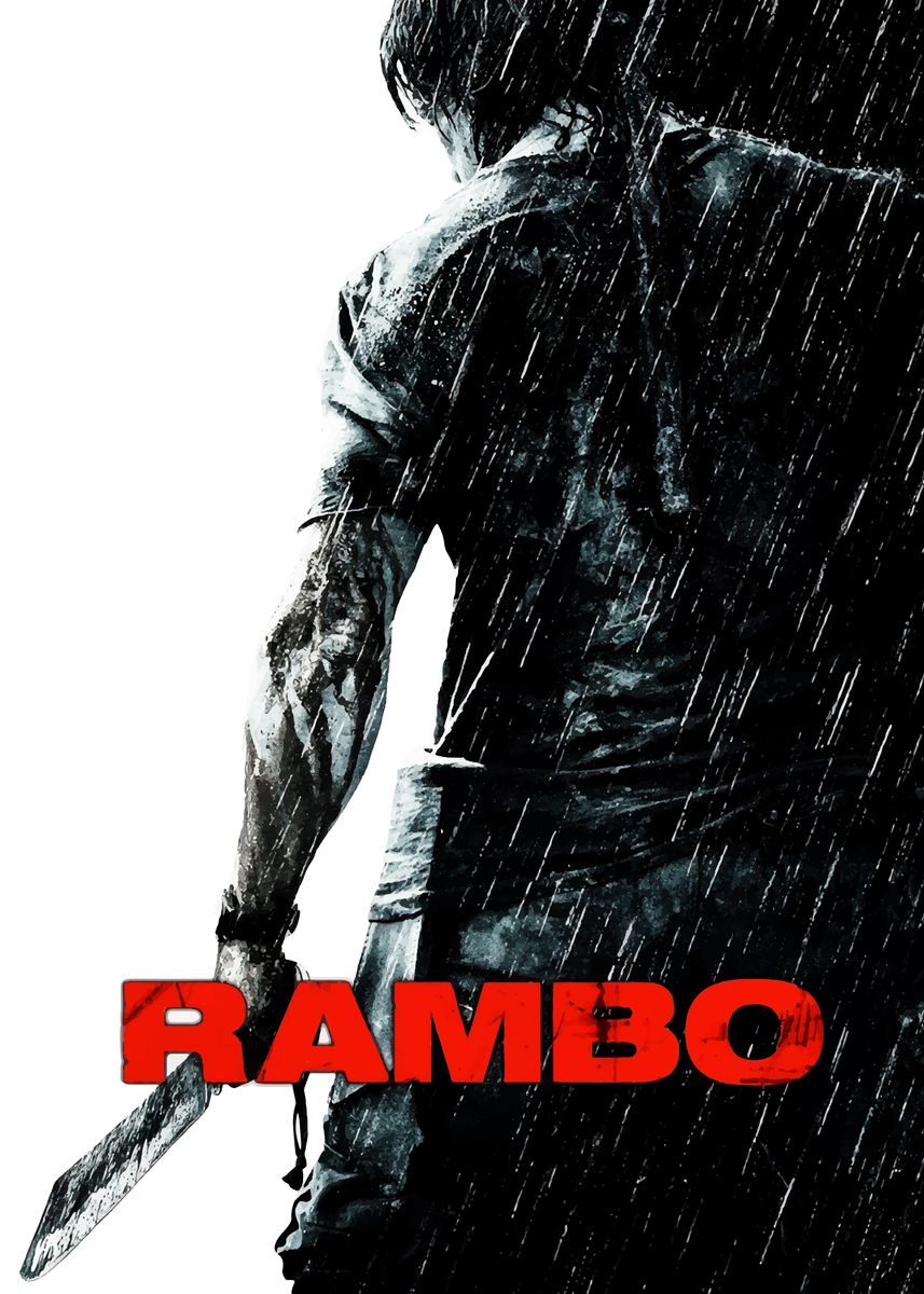 'Rambo Movie Poster' Poster, picture, metal print, paint by sakim black ...