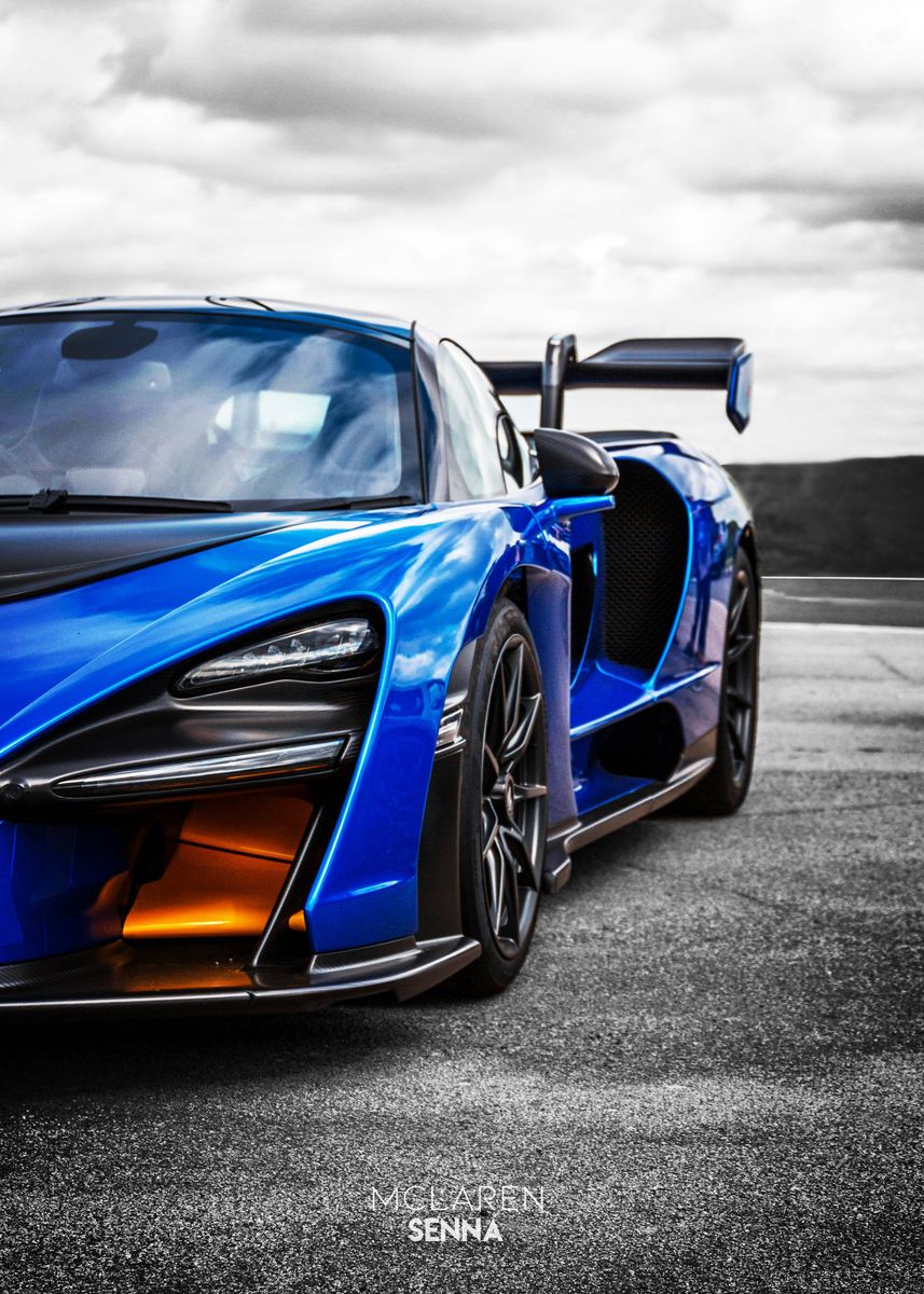'McLaren Senna Blue' Poster, picture, metal print, paint by Mehdi ...