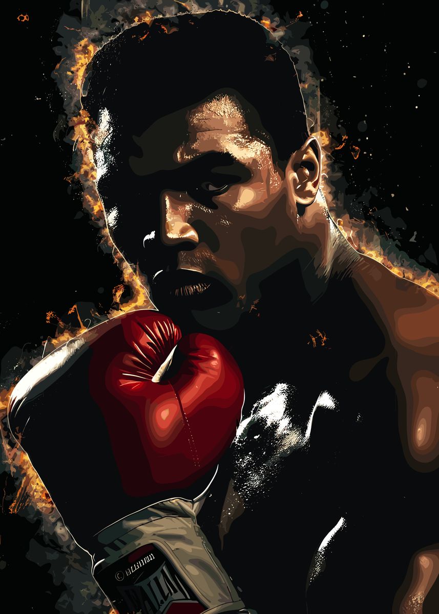 'Muhammad Ali Boxing Portrait' Poster, picture, metal print, paint by ...