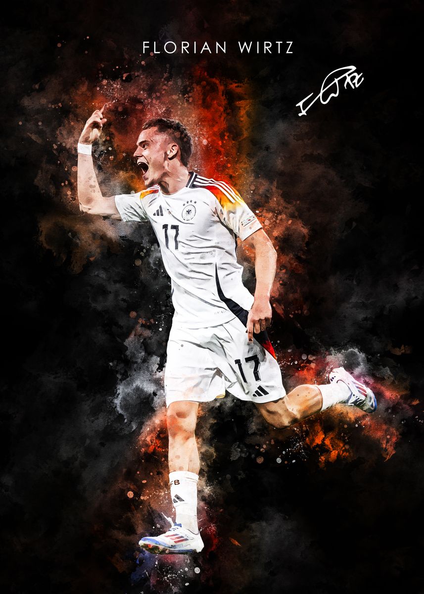'Florian Wirtz Soccer Art' Poster, picture, metal print, paint by HANA ...