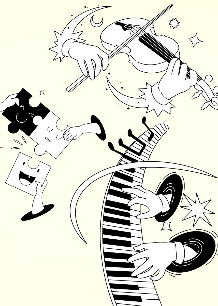 'Music Puzzle Art' Poster, picture, metal print, paint by AbstractA ...
