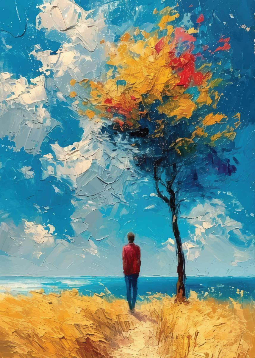 'Man Contemplating the Sea' Poster, picture, metal print, paint by ...