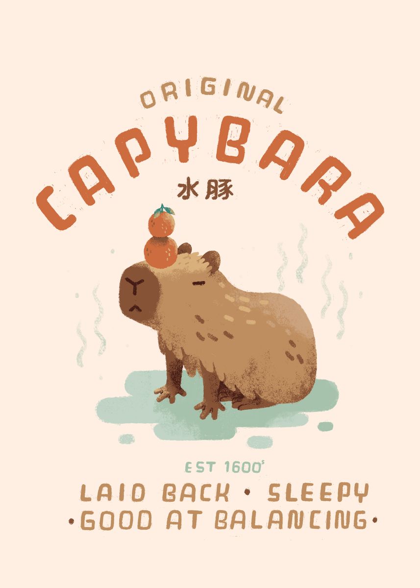 'Original Capybara' Poster, picture, metal print, paint by Louis ...