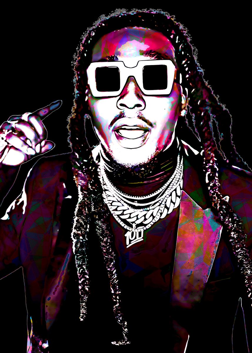 'Takeoff Rapper Portrait' Poster, picture, metal print, paint by Papa ...